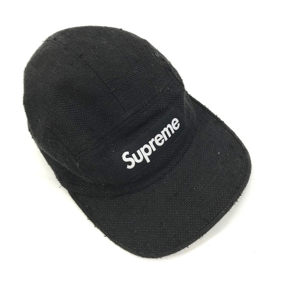 Supreme | Accessories | Supreme Authentic Linen Black Hat Cap | Poshmark